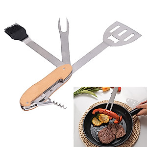 BBQ Tool Set 5 in 1 Combo Grill Set with Brushes for Travel Camping BBQ