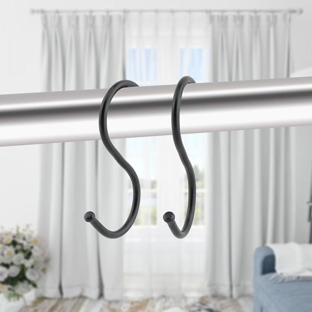 2PCS Banana Hook Under Cabinet, Rotatable Metal Banana Hanger Holder with 2 S Shape Hook and Screws, Kitchen Hook Banana Stand to Keep Bananas Fresh