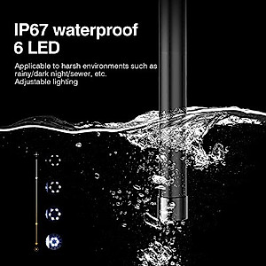 Digital Industrial Endoscope - 4.3Inch IPS Big Screen & 8mm Dual Lens Snake Camera, Detachable Lens Cable and Bracket Design, 32 GB TF Card, 32.8FT Semi-Rigid Cable (Color : Single Lens)