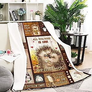 CYREKUD Hedgehog Gifts for Women Blanket,Hedgehog Blanket Hedgehog Gifts for Hedgehog Lovers Throw Blanket,Hedgehog Blanket for Adults,Hedgehog Blanket for Bedroom Sofa Couch Christmas Decor 50"x 60"