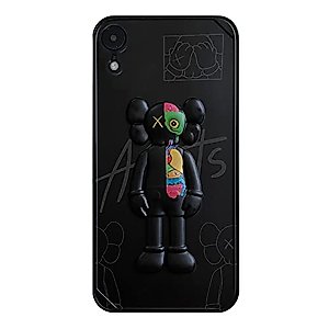 DOWINTIGER Cool iPhone XR Case for Boys Men, Kawaii 3D Cartoon Street Fashion Shockproof Protection TPU and IMD Protective Designer Case for iPhone XR - Black