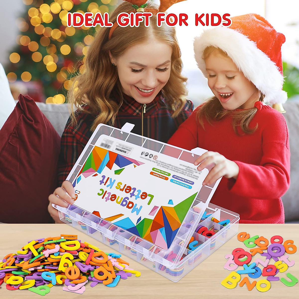 240Pcs Magnetic Letters Numbers for Classroom School Supplies Alphabet Magnets Fridge Foam Letters for Kids with Magnet Board Homeschool Preschool Educational Toys for Toddlers Spelling & Learning ABC