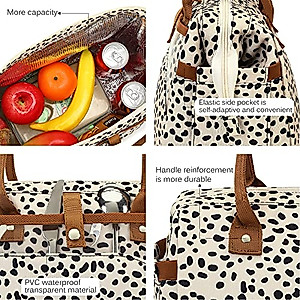 Lunch Bag Women Insulated Lunch Box Large Cooler Lunchbox Tote Bags Adult Reusable Boxes for Ladies Work Picnic School Beach (Cheetah-Apricot)