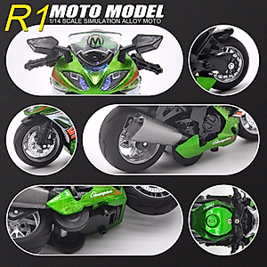 Toy Motorcycles, Diecast Motorcycle Toy with Music Lighting,Toy Motorcycle for Kids 3-5,Toy Motorcycles for Boys (Green)