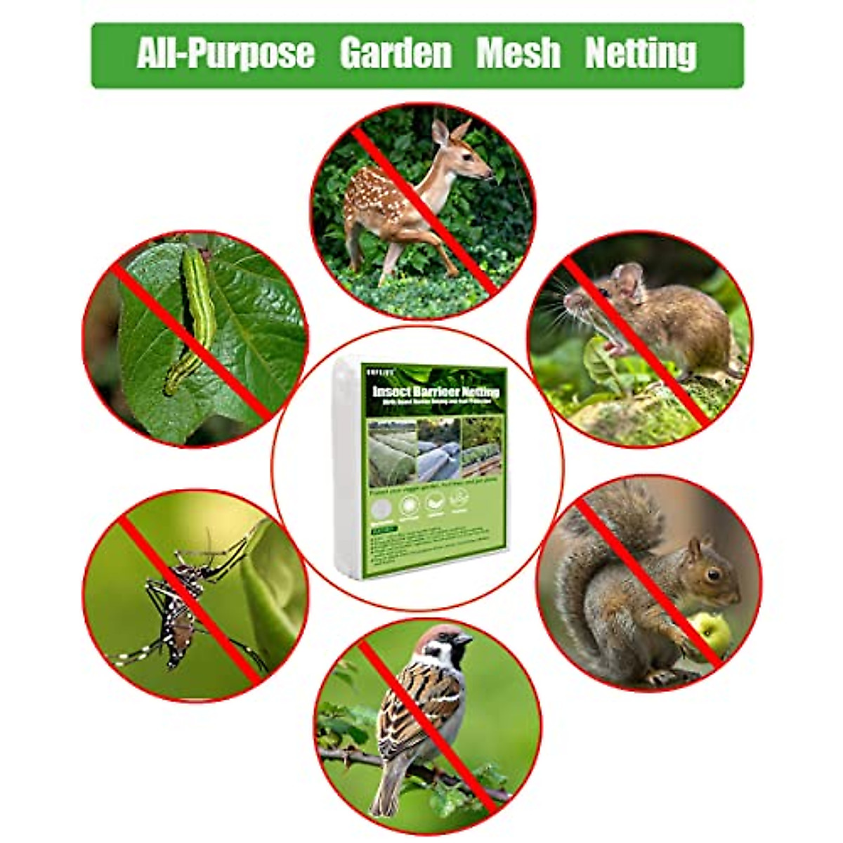 Garden Netting , Plant Covers 8 x 24Ft Bird Mosquito Insect Bug Barrier Mesh for for Vegetable Plants Fruits Flowers Crops Greenhouse Row Cover Raised Bed Barrier Screen Protection Net Cover