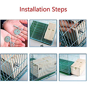 Evomosa Bird Nests Pet Bird Wood Breeding Box(L（11.4 x 5.9 x 5.9 in）)