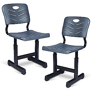 Kigley Student Chair Height Adjustable Chair with Pedestal Frame for School Classroom Office Computer Table Study(Gray, 2 Pcs)