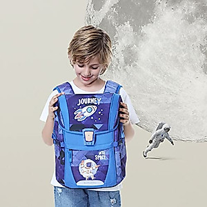SUNVENO Toddler Backpack Lightweight Reduction Spine Protection Backpack Schoolbag for Primary School kids (Space Blue)