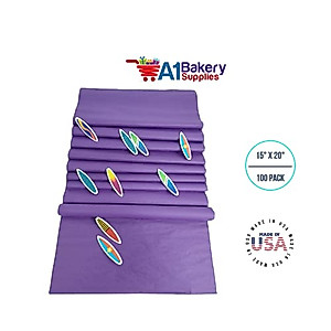 A1 Bakery Supplies Purple Tissue Paper 15' x 20' 100 Sheets Premium Quality Gift wrap tisue Paper