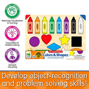The Learning Journey: Lift & Learn Puzzle Colors & Shapes – Preschool Toys & Activities for Children Ages 3 and Up – Award Winning Educational Toy