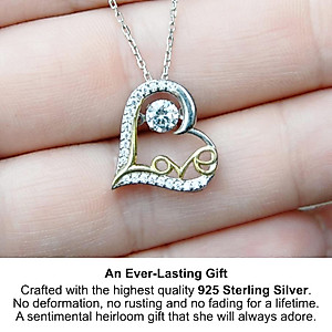 Daughter Pregnancy Gift - Sterling Silver Love Heart, Gift For Pregnant Daughter From Mom, First Time Mom Gift for Expecting Mother, Birthday Gifts For Expecting Daughter, Mom To Be Gift Necklace