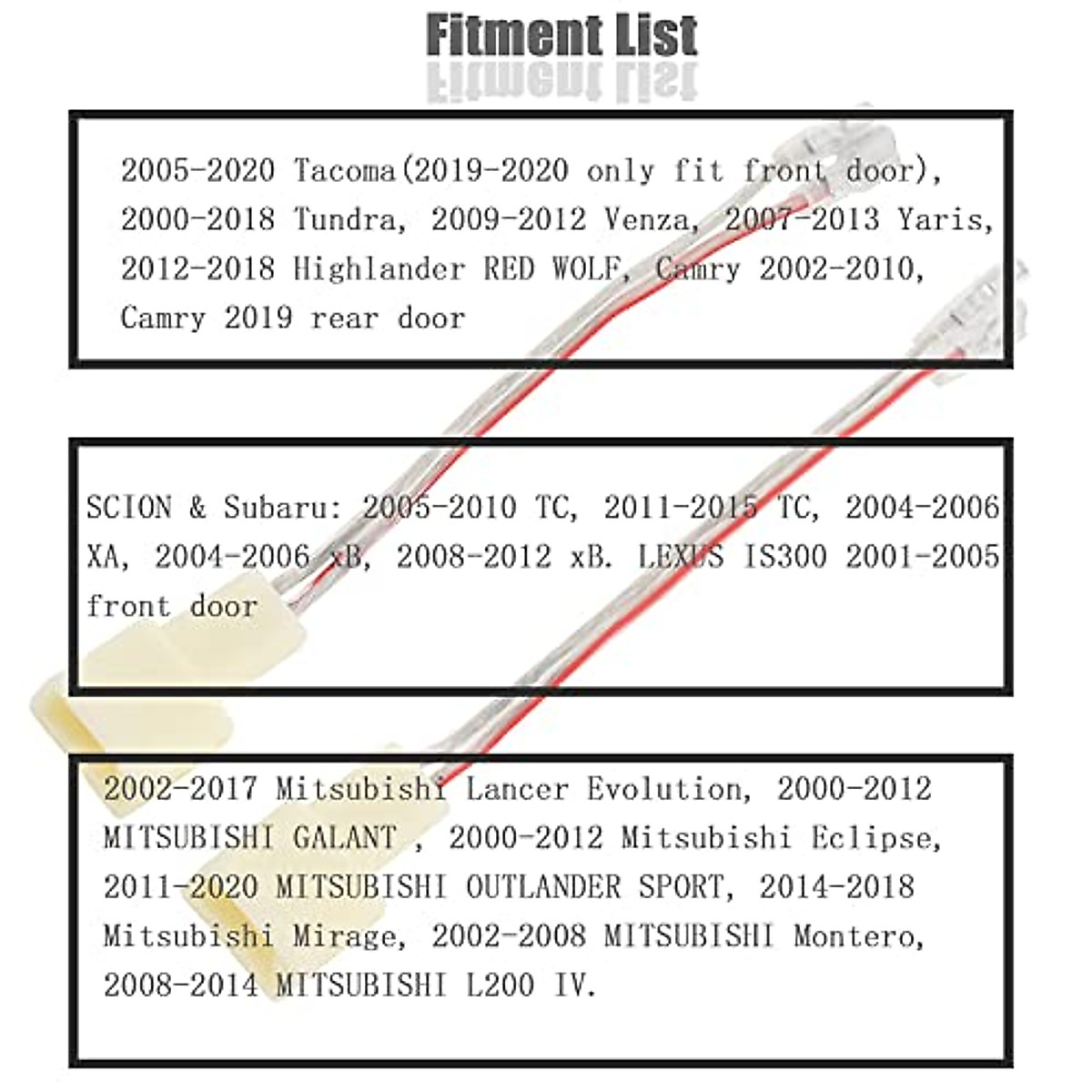 RED WOLF Replacement for 2000-2019 Toyota and Scion, Camry, 4Runner, Subaru 2012-2019 Car Door Speaker + Dash Tweeter Wire Adapter Connector Harness
