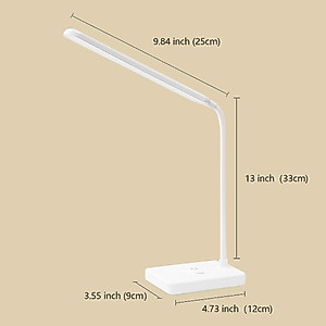 MAYTHANK Cordless Desk Table Lamp Reading Light Rechargeable Battery 2200m,Touch 3 LED Modes,Dimmable,Small,Gooseneck, Highest 17.7",Lamp for Kids Bedroom Bedside