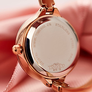 TIME100 Women's Watches Analog Quartz Japanese Movement Watch Bracelet Dress Watch for Female Waterproof Wristwatch Coffee Gold