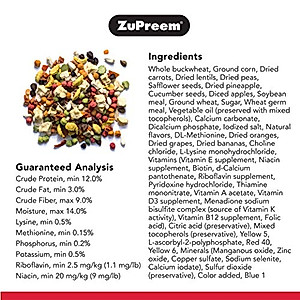 ZuPreem Pure Fun Bird Food for Medium Birds, 2 lb (Pack of 2) - Variety Blend of Vegetables, FruitBlend Pellets, Fruit, Seeds for Lovebirds, Quakers, Small Conures, Cockatiels