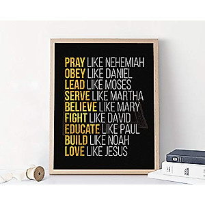 weidakan Spiritual Super Role Models- Bible Wall Art-Christian Poster Print Wall Art Prints Home ,Studio Office Décor Christian Gift for Inspiring & Encouraging Mentors 8 X10 – UNFRAMED