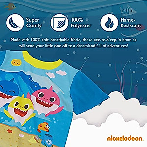 Nickelodeon Boys' Paw Patrol | Baby Shark 2-Piece Loose-fit Pajama Set, Soft & Cute for Kids, Splash 2, 3T