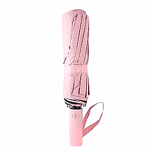 LGGETRICH Windproof Umbrella UPF 50+ UV Sun Travel Umbrella Auto Open Close Compact Folding Umbrella Blocking UV 99.99%，Pink