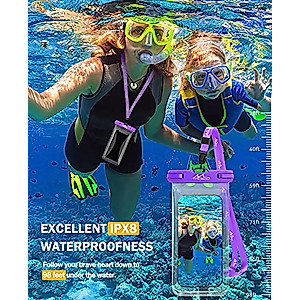 MoKo Waterproof Phone Case 2 Pack, IPX8 Underwater Phone Pouch Dry Bag Compatible with iPhone 14 13 12 11 Pro Max X/Xr/Xs/8/7 Plus, Galaxy S21/S20 Plus/Note 10/9 up to 7.4"