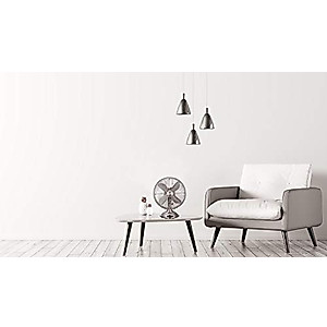 HUNTER 90400 Retro Table Fan, 12", Brushed Nickel