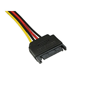 zdyCGTime 8-Inch 4 Pin Floppy Drive to 15 Pin SATA Male Power Cable(2-Pack)