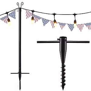 FLY HAWK Outdoor String Lights, String Light Terrace Garden Terrace Residential Cafe Wedding Decoration with Rust Bracket LED or Suspended Light Solar Bulb Upgrade