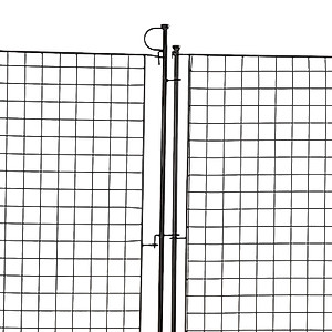 JINHZIXIU 15ft x 39in Metal Garden Fence Pannels Outdoor Landscape Patio Yard Fencing Border Heavy Duty Animal Barrier No Dig Metal Garden Fence and Gate Bundle 4 Panels&1 Gate
