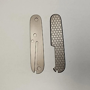 Aibote 1 Pair Titanium Alloy Handle Scales Handles Patch DIY Tool Replacement Grips Fit for 91mm Victorinox Swiss Army knife (D)