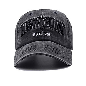 Women &Men New-York Letter Baseball Cap - Vintage Washed Denim Twill Dad Hat for Women Men