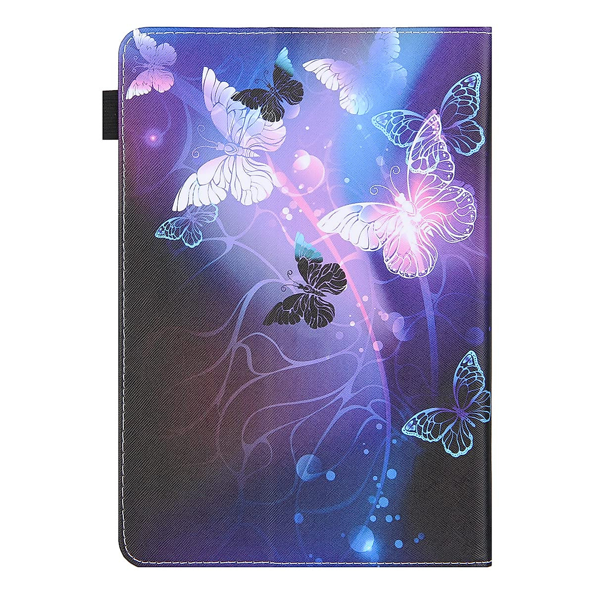 Universal 7 8 Inch Android Tablet Case, Tablet Case Cover for 7.0 8.0 Inch Tablet, Dluggs Multi-Angle Viewing PU Leather Stand Case for All 7.0-8.5 Inch Tablet, 01 Purple Butterfly