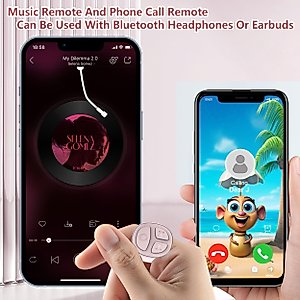 STDFORU TikTok Scrolling Ring Auto Clicker for Live Bluetooth Scroller Ring Camera Shutter Remote Control TIK Tok Scrolling Ring for iPhone Android (Pink)