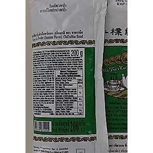 Number One Milk Green Tea Mix in Fine Loose Leaves with Mild Jasmine Flavor, Effortlessly Make Iced Thai Green Tea with Milk or Boba Tea, 70-Year-Old Traditional Brand from Thailand (7 oz Bag)