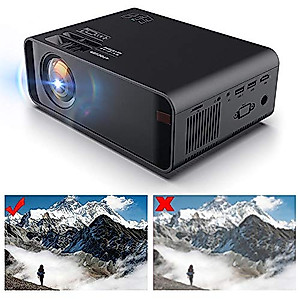 ASHATA Video Projecto,Mini Portable LED 4K 1080P Smart Projector ,HD LED 3D Video Projector HDMI USB VGA AV Home Theater Projector 480P Standard Version 110-240V (Black )