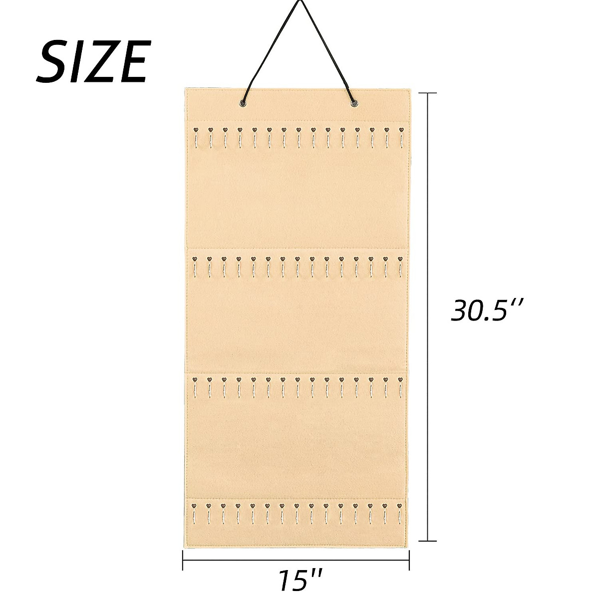 JEWERADO Baby Headbands for Girls Storage Organizer Hanging Headband Holder for Baby Girl, Suitable for Wall, Door or Closet (Beige)