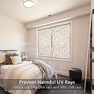 LEMON CLOUD Window Film, Vinyl Clings, Stained 3D Decorative Stickers for Glass, Static Door Window Covering, Tinted Window Decals, Frosted Privacy, Self-Adhesive, Pebble Pattern (17.5In X 78.7In)