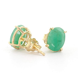 Galaxy Gold GG 1.8 Carat 14k Solid Gold Stud Earrings Natural Emerald