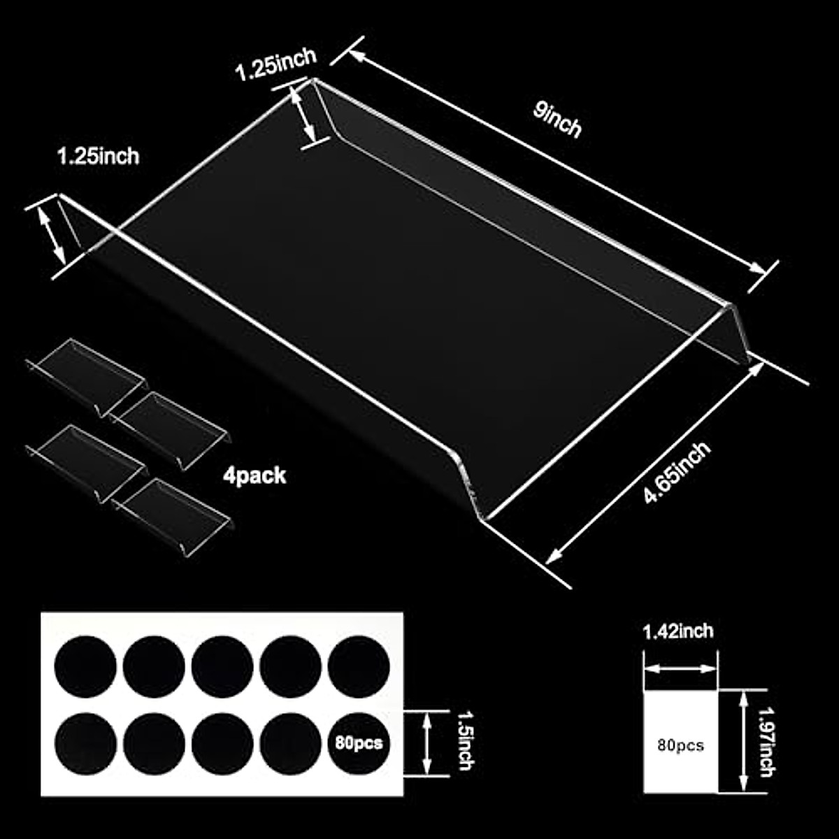 Vertexly Acrylic Seasonings Spice Rack,Acrylic Spice Drawer Organizer,4 Tier,for Drawer/Countertop,Organize and Display Your Spices,and Seasonings(Jars not included)