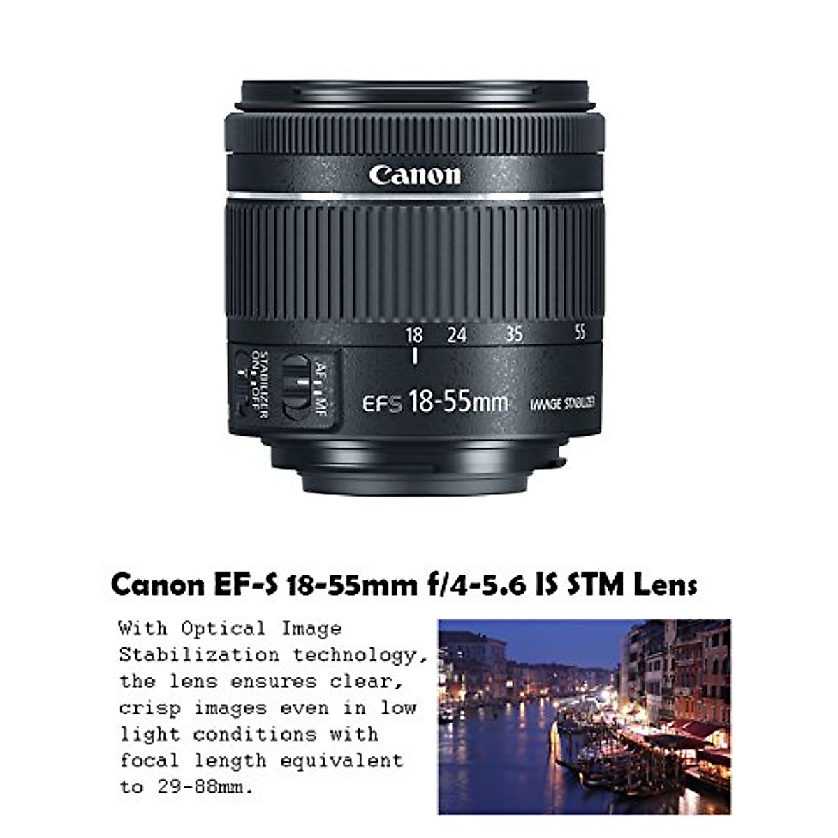 Canon EOS Rebel T7i DSLR Camera Bundle with Canon EF-S 18-55mm f/4-5.6 is STM Lens + 2pc SanDisk 32GB Memory Cards + Accessory Kit(w/ 3 Lens - 18-55 + 75-300 + 420-800)