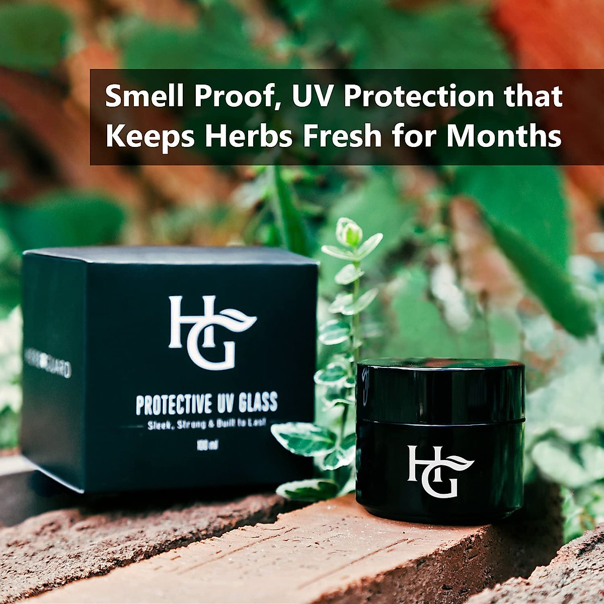 Herb Guard - Eighth Oz Ultraviolet Jar (50 ml) Airtight UV Protection Keeps Goods Fresh for Months