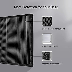 YOOPAI Honeycomb Laser Bed 450x450mm Honeycomb Working Table with Aluminum Panel for Laser Cutter Engraver Accessories, Desktop Protection, Fast Heat and Smoke Dissipation 17.7"x17.7"