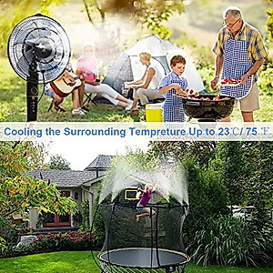 Misters for Outside Patio, 26FT (8M) Misting Cooling System with 8 Brass Mist Nozzles for Patio Garden Greenhouse Trampoline and Waterpark