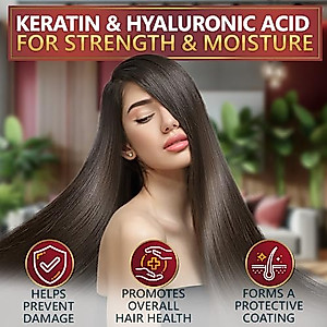 Keratin Shampoo and Conditioner Set with Hyaluronic Acid - Sulfate Free Intense Moisturizing Treatment - For Strengthening Dry and Damaged Hair - For Women and Men - Salon Grade