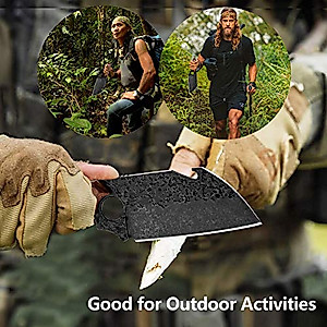 Purple Dragon Boning Knife Hand Forged Chef Knife with Leather Sheath Gift Box Bottle Opener Design Sharp Meat Butcher Cleaver Kitchen Knife for Kitchen Outdoor BBQ Camping