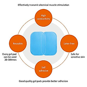 UYGHHK 50 Pcs/25 Pack Gel Pads for Abs Stimulator Ab Trainer Replacement Gel Sheet for EMS AB Stimulator Gel Pad for All Abdominal Belts Muscle Stimulator Ab Toner