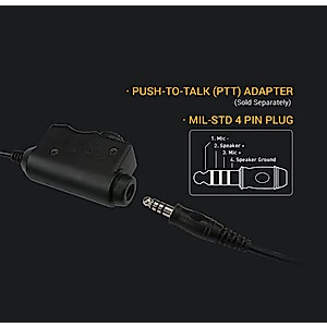 OPSMEN Tactical Earmor Kenwood, Baofeng Version PTT Military Standard 7.0 Plug for Radio Adapter