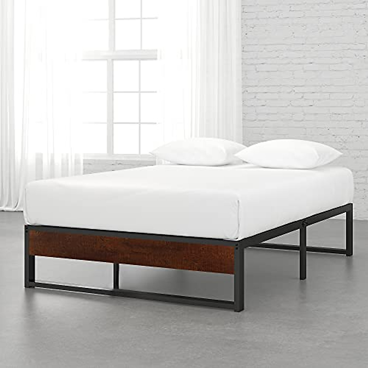 Einfach Queen Size 14 Inches Metal Platform Bed Frame, Mattress Foundation with Metal Slat Support, No Box Spring Needed, Easy Assembly