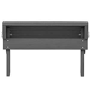 SERWALL Folding Adirondack Ottoman for Adirondack Chair, No-Assembly Weather Resistance Outdoor Footstool, High Impact Polystyrene Folding Adirondack Footrest, Gray