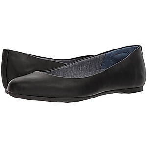 Dr. Scholl's Shoes Women's Giorgie Ballet Flat, Black Smooth, 7 W US
