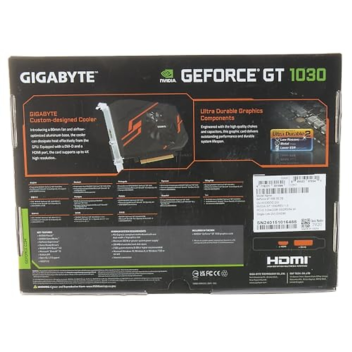 Gigabyte GV-N1030OC-2GI Graphics Card GeForce GT 1030 2 GB GDDR5