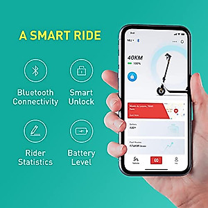 NIU KQi2 Electric Scooter for Adults - 300W Power, Upto 25 Miles Long Range, Max Speed 17.4MPH, 10'' Tubeless Tires, Dual Brakes, Portable Folding Commuting E Scooter, UL Certified - Gray
